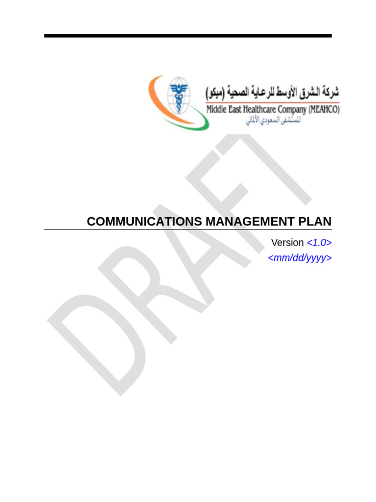 Communications Management Plan | PDF | Bracket