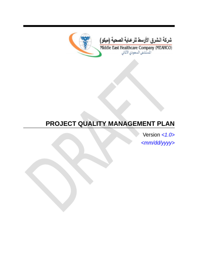 Quality Management Plan | PDF | Performance Indicator | Audit