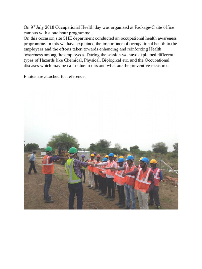 Occupational Health Awareness Event | PDF