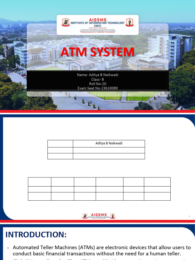Overview of ATM System Architecture | PDF | Automated Teller Machine ...