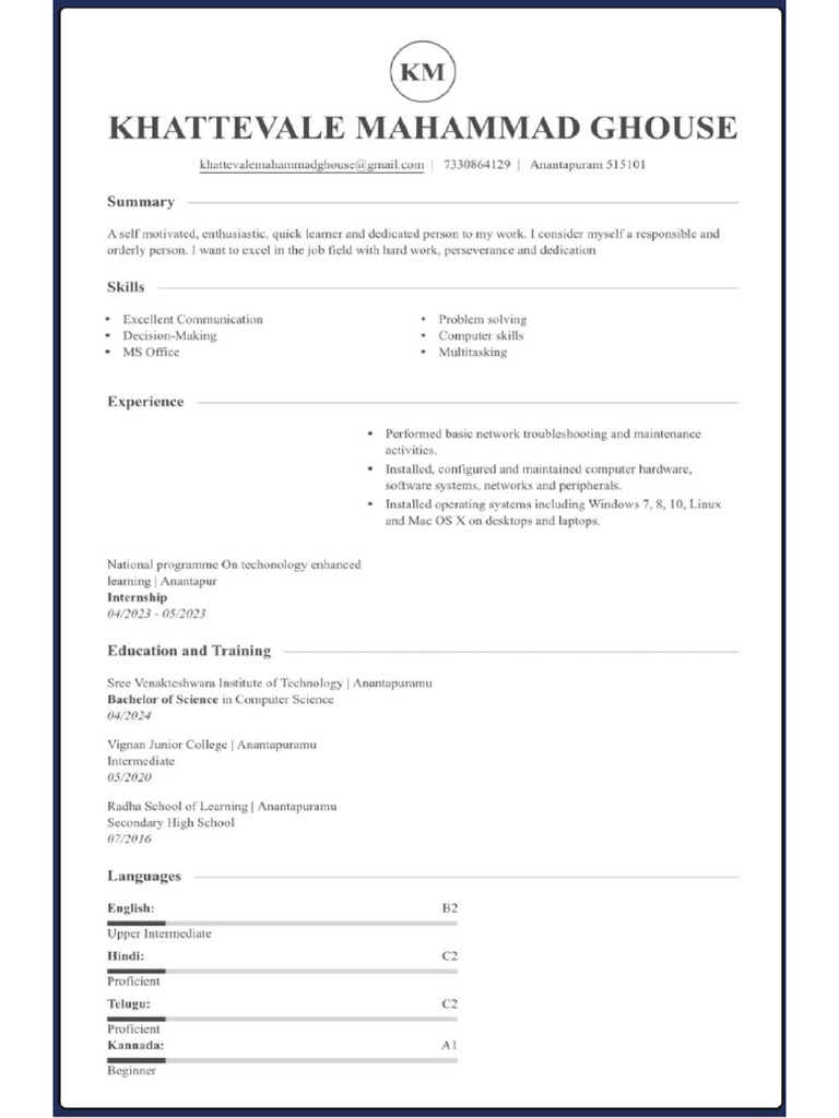Ghouse Resume 1 | PDF