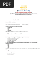 Physics Class11 PYQ Worksheet JEE NEET | PDF | Acceleration | Velocity
