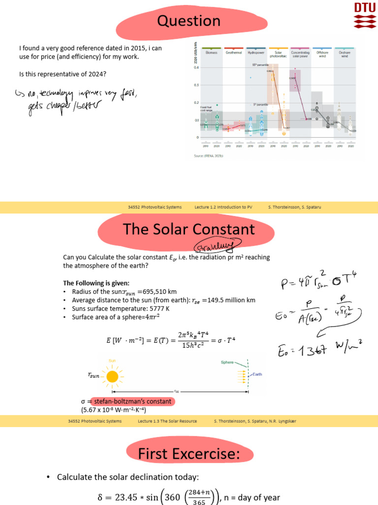 Lecture exercises | PDF | Solar Cell | Band Gap