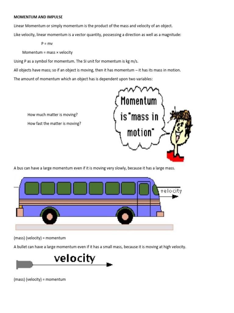 Momentum and Impulse Explained | PDF | Collision | Momentum