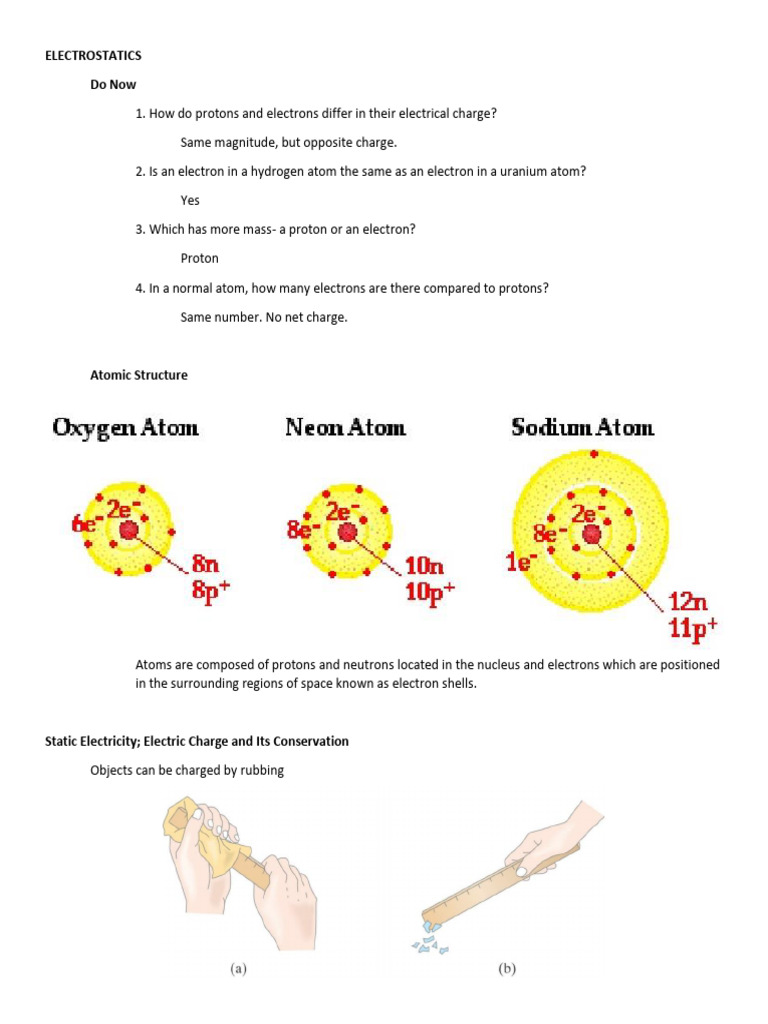 Pfe Lesson 9 - Electrostatics | PDF | Electric Charge | Electron