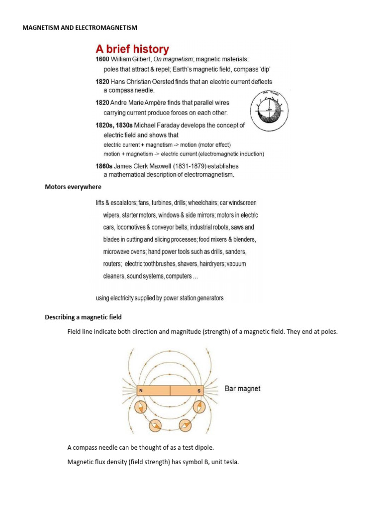 PFE LESSON 11_ MAGNETISM AND ELECTROMAGNETISM | PDF | Magnetic Field ...