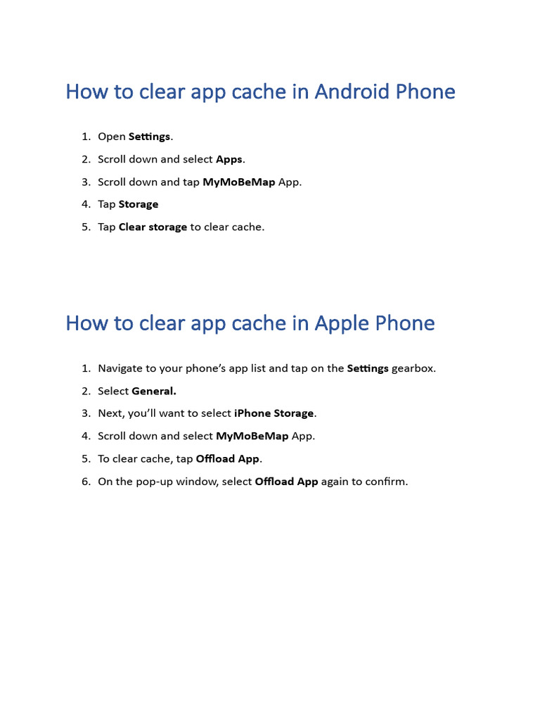 How To Clear App Cache in Phone | PDF