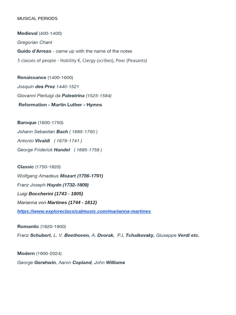 Musical Periods | PDF