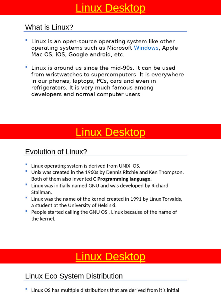 Linux Desktop | PDF | Kernel (Operating System) | File System