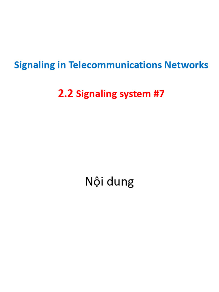SS7 Signaling in Telecom Networks | PDF | Computer Network | Information And Communications ...