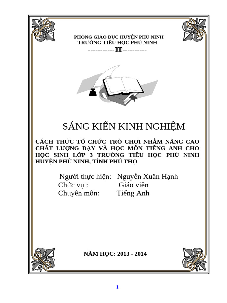 (123doc) SKKN Cach Thuc To Chuc Tro Choi Nham Nang Cao Chat Luong Day Va Hoc Mon Tieng Anh Cho ...