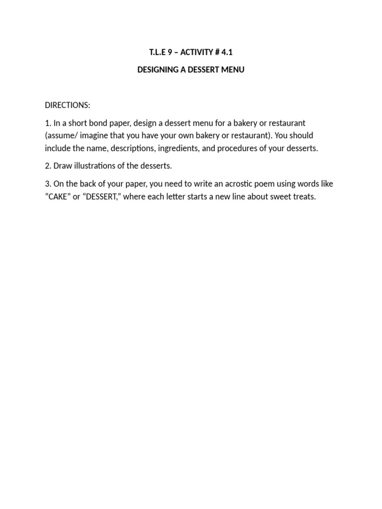 Activity 4.1 Tle 9 | PDF