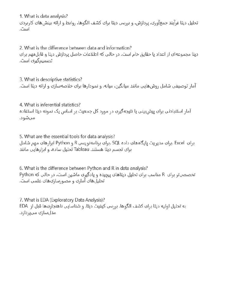 Data Analysis Questions | PDF | Data Analysis | Statistics