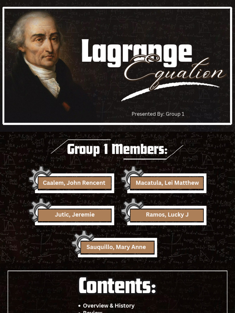 Lagrange Equations & Applications | PDF | Lagrangian Mechanics | Physics