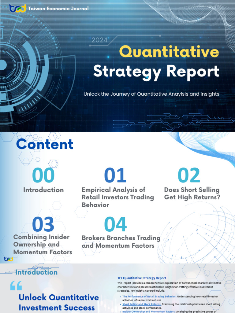 TEJ Quantitative Strategy Report | PDF | Short (Finance) | Stocks