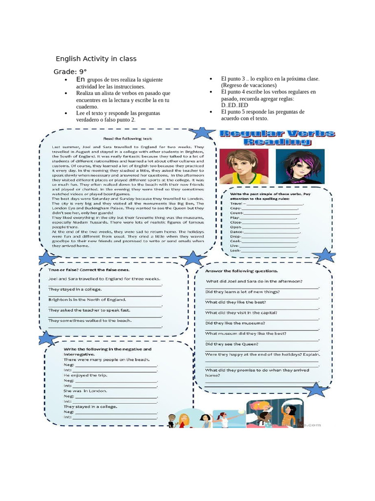 Actividades de Inglés y Word para 9° y 6° | PDF | Microsoft Word ...