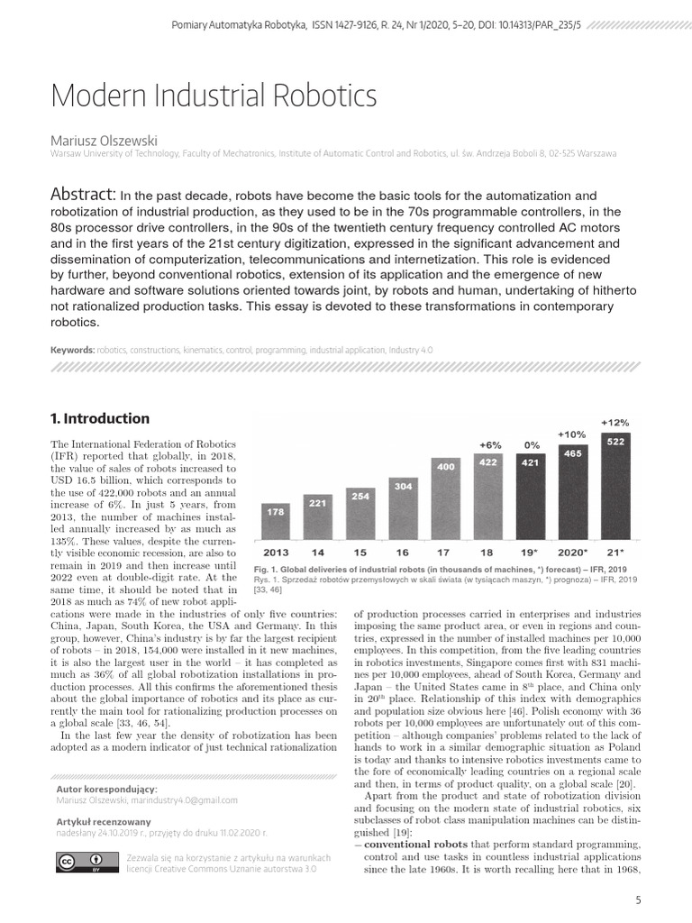 Modern Industrial Robotics | PDF | Machines | Robotics