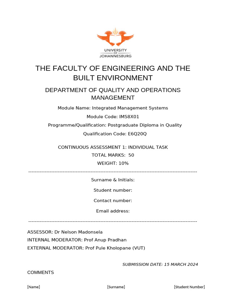 IMS Assessment 1 04 March 2024 | PDF | Plagiarism