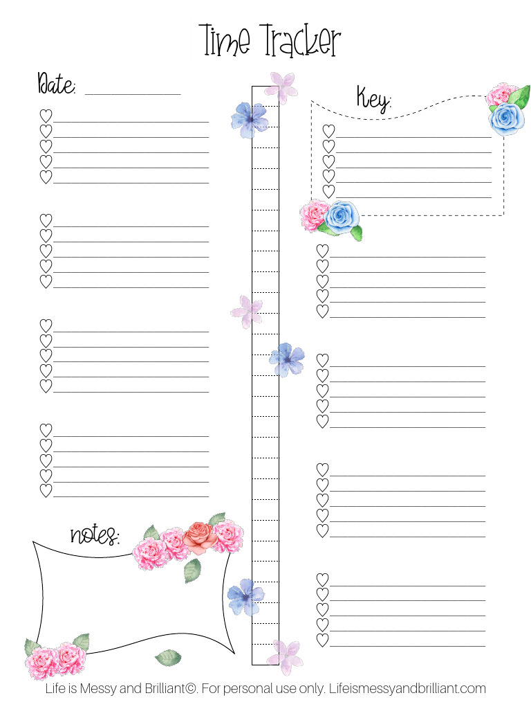 Bullet Journal Time Tracker Printable | PDF