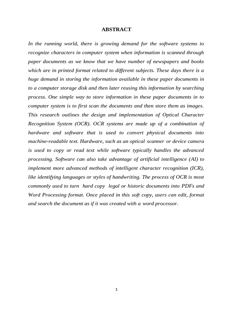 Optical Character Recognition System | PDF | Optical Character Recognition | Image Scanner