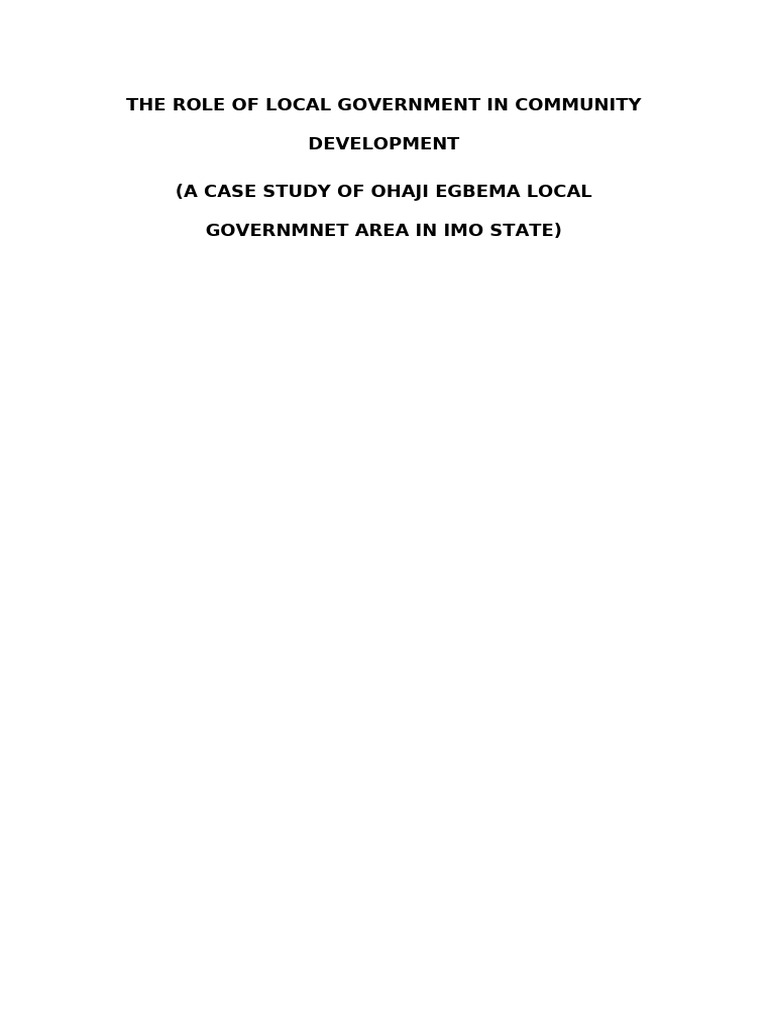 The Role of Local Government in Community Development | PDF ...