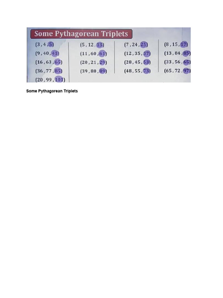 Pythagorean Triplets Explained | PDF