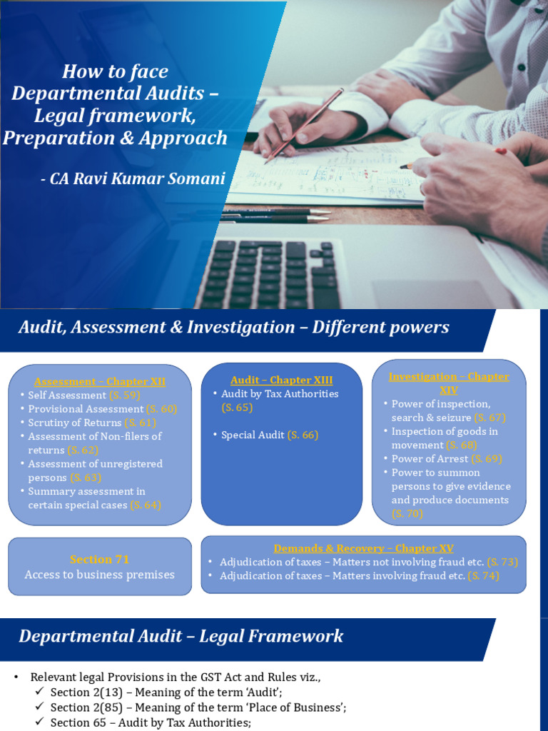 How Face Departmental Audit Legal Framework Methodology Approach CA ...