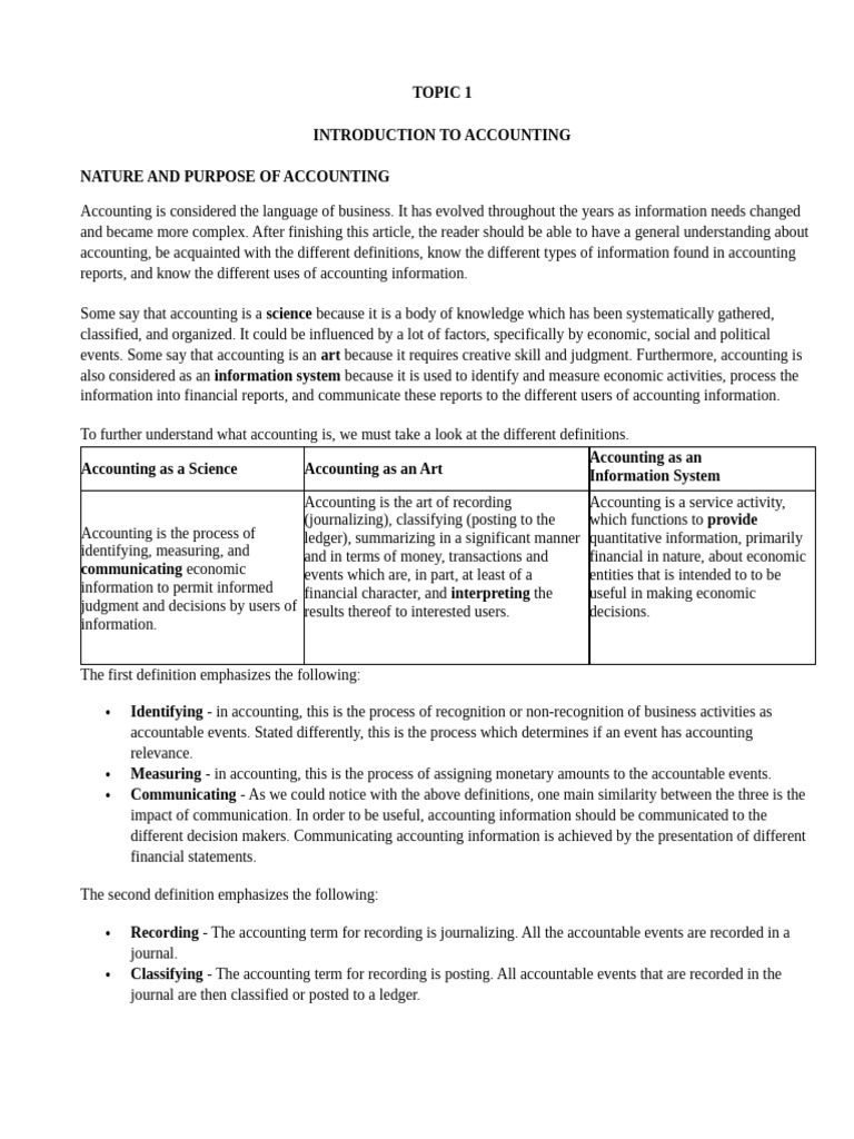 Topic 1 Introduction To Fundamentals of Acc | PDF | Debits And Credits ...