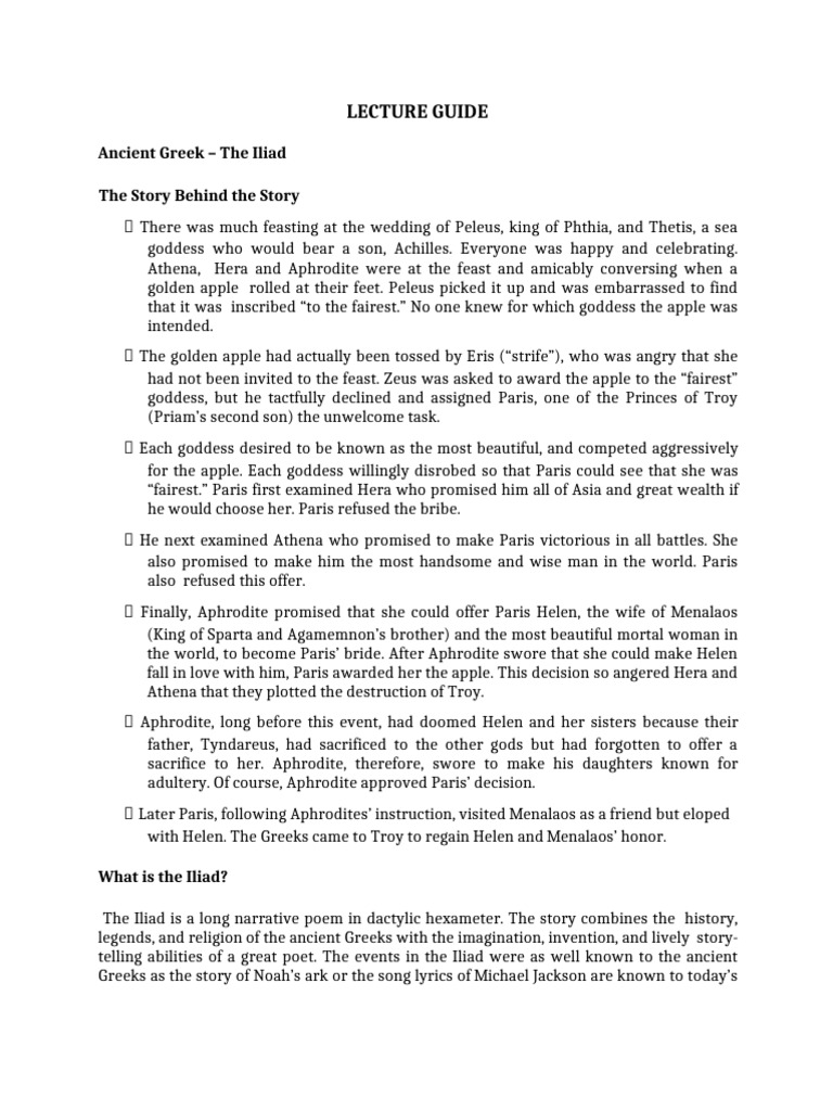 Iliad Overview and Trojan War Summary | PDF | Paris (Mythology) | Achilles