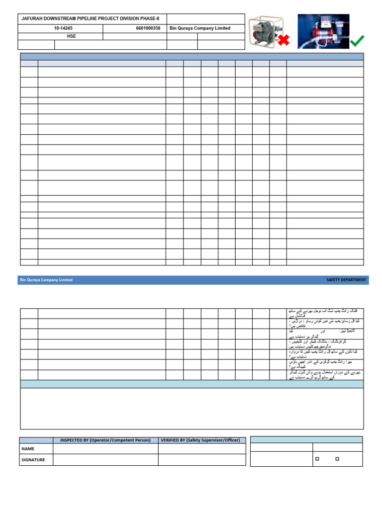 Diesel Fuel Refueling Checklist Full | PDF