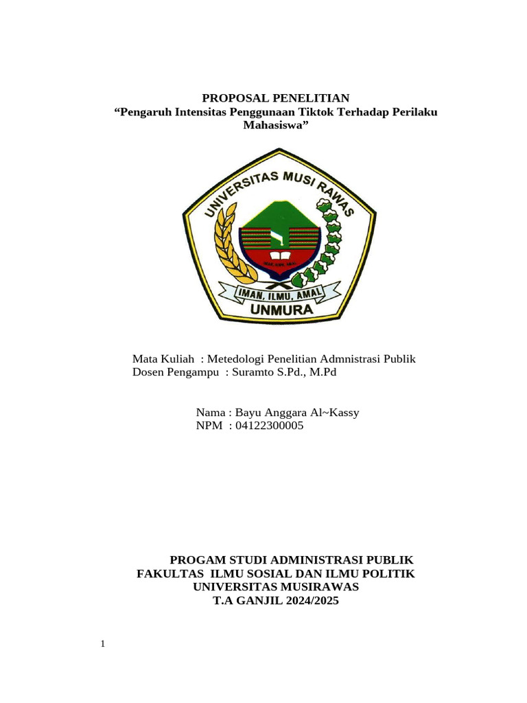 Proposal Penelitian Bayu Full Version | PDF
