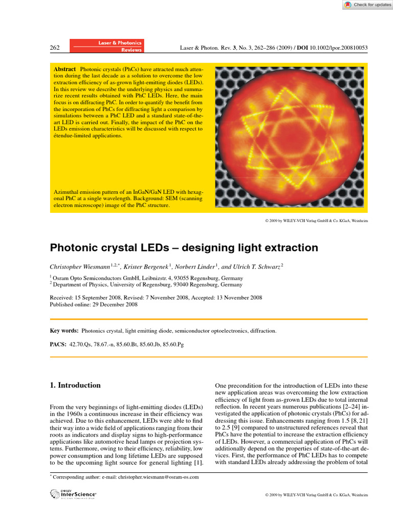 Laser Photonics Reviews - 2009 - Wiesmann - Photonic crystal LEDs ...