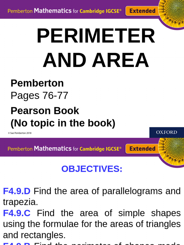 1 Area and Perimeter | PDF | Area | Geometric Measurement