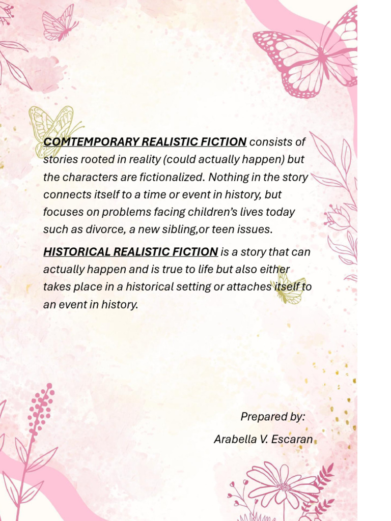 Comtemporary Realistic Fiction | PDF