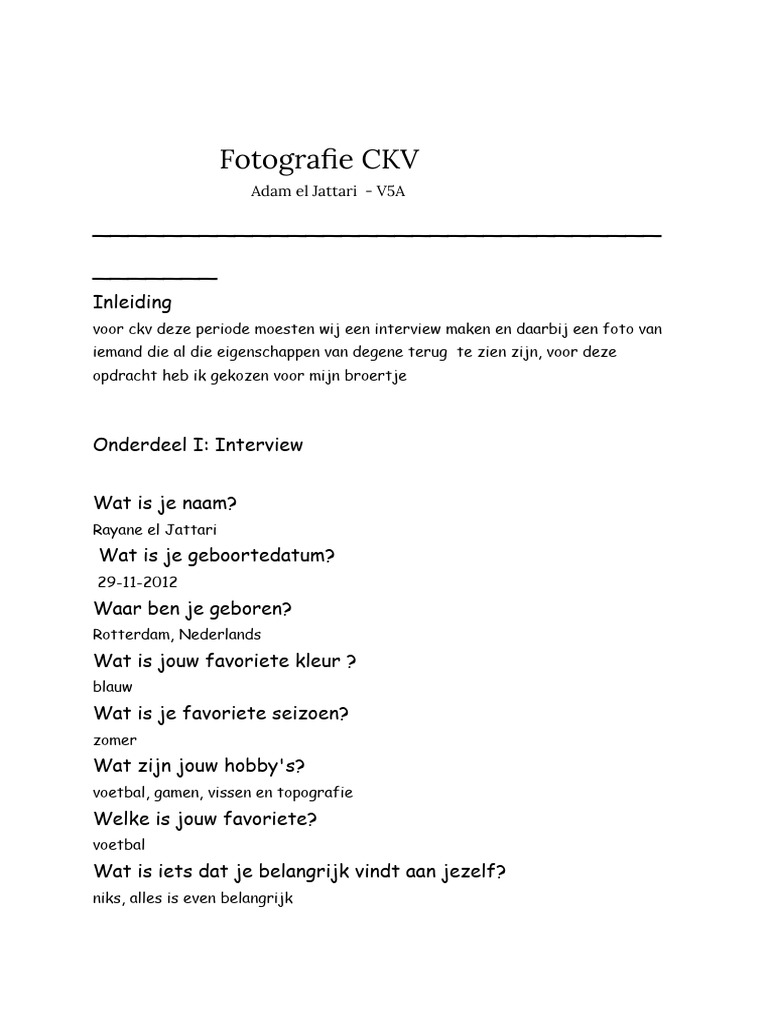 Fotografie Verslag CKV 2 | PDF