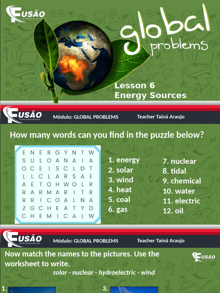 Mod 8, Aula 6 - Energy Sources | PDF | Energy Development | Electric Power