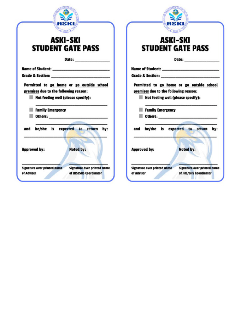 Student Gate Pass 1 | PDF