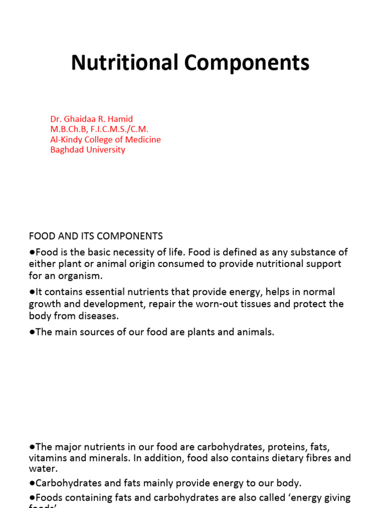 Essential Nutrients in Food Explained | PDF | Carbohydrates | Proteins
