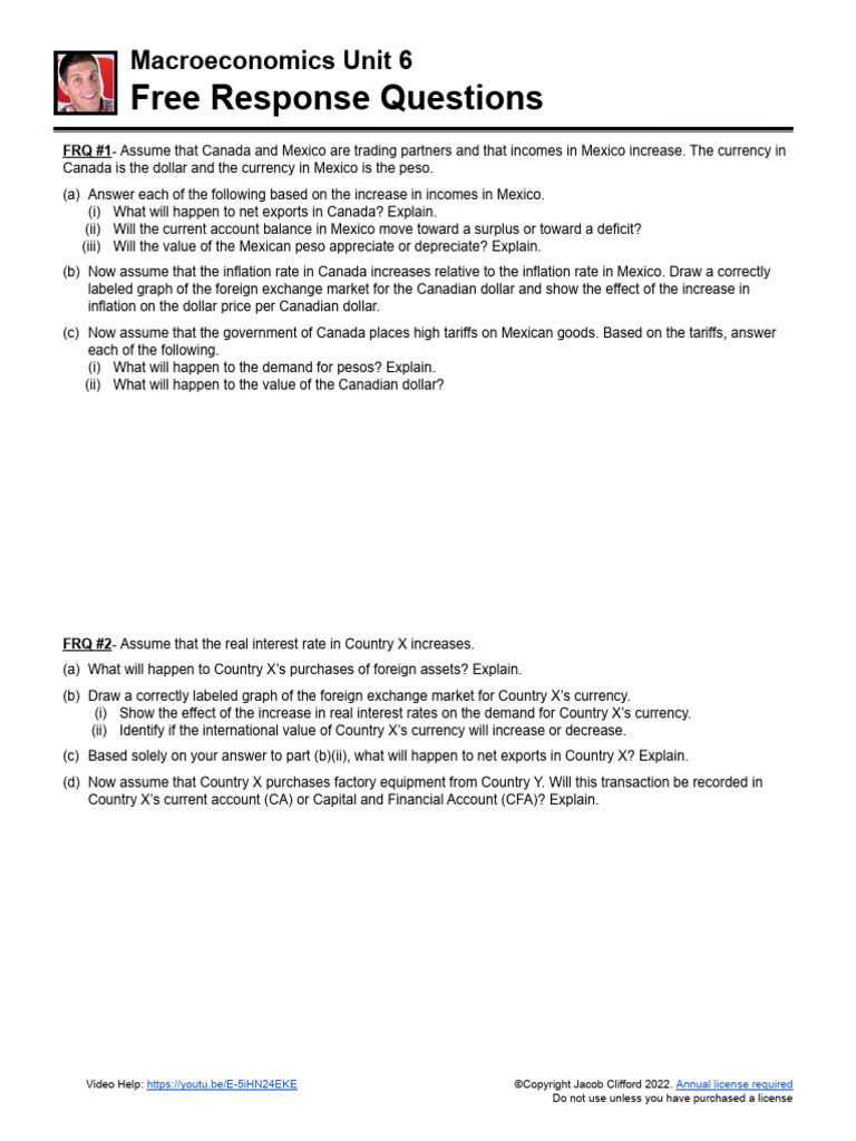 AP Macroeconomics Unit 6 FRQs | PDF