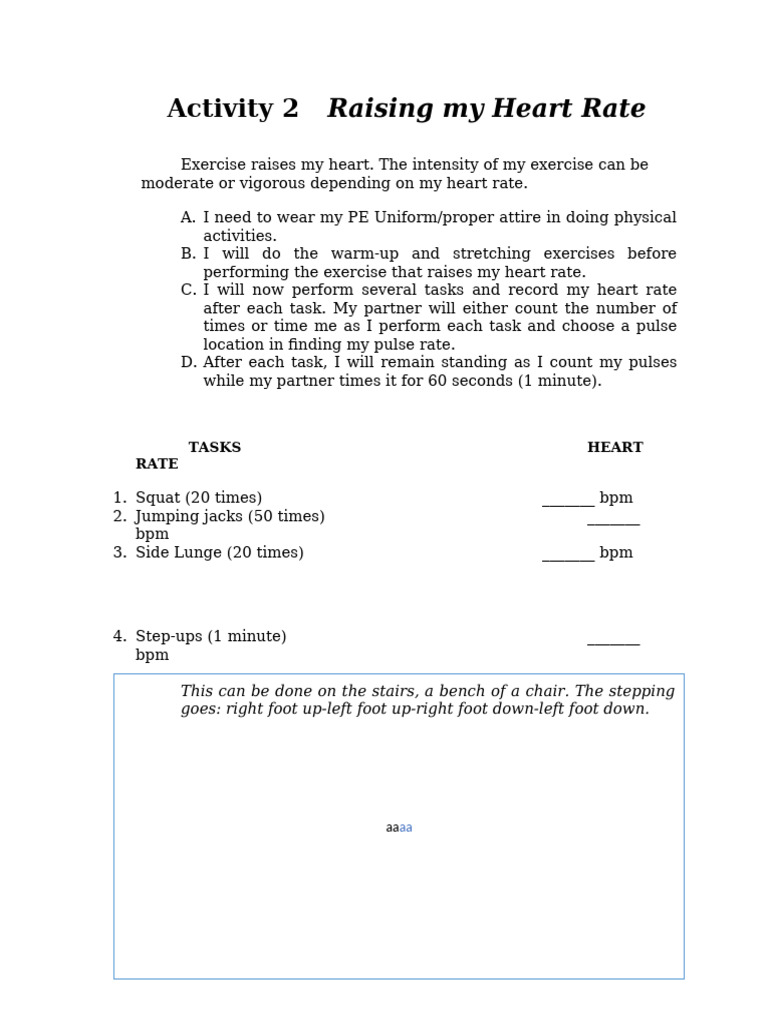 Heart Rate Exercise Tracking Guide | PDF