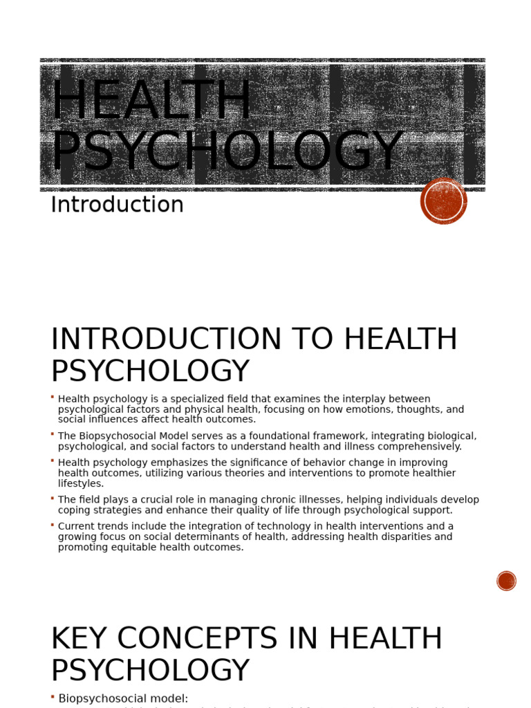 Introduction To Health Psychology | PDF | Health Psychology | Psychology