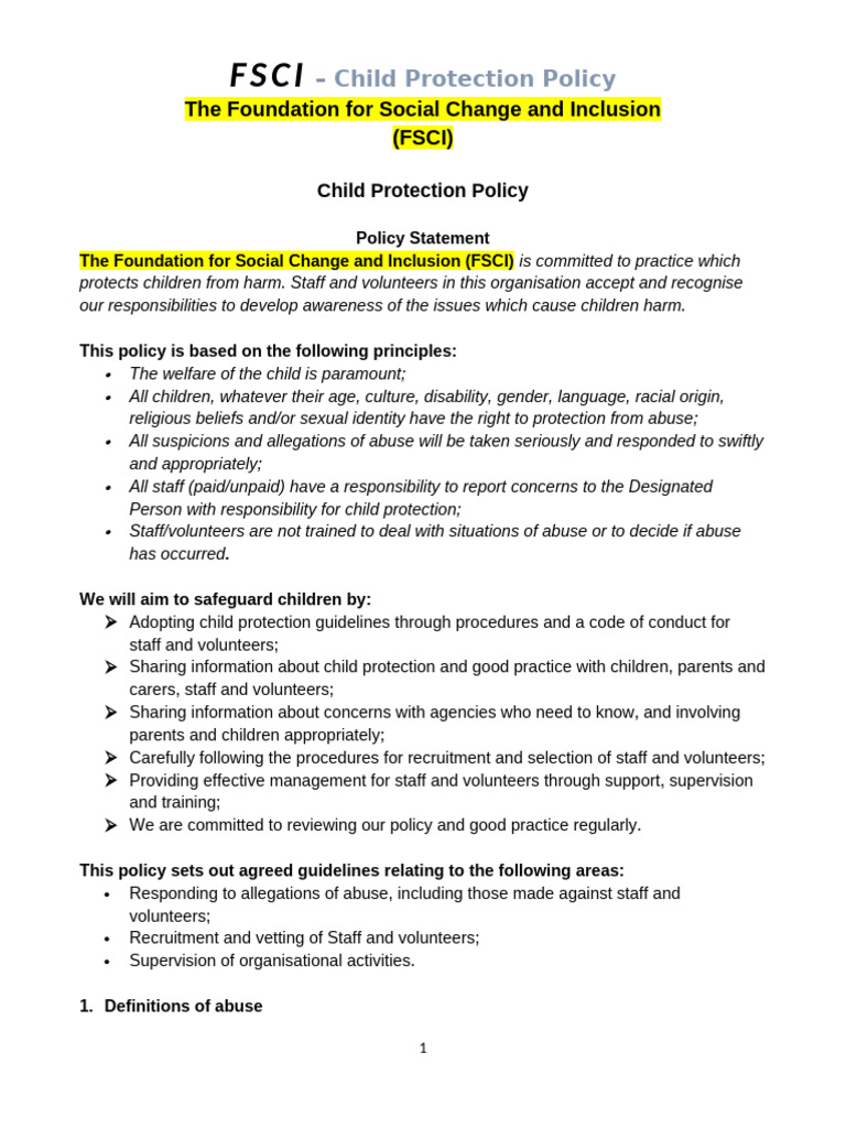 Child Protection Guidelines | PDF | Child Abuse | Child Neglect