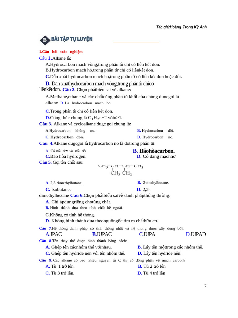 Alkane Pdf
