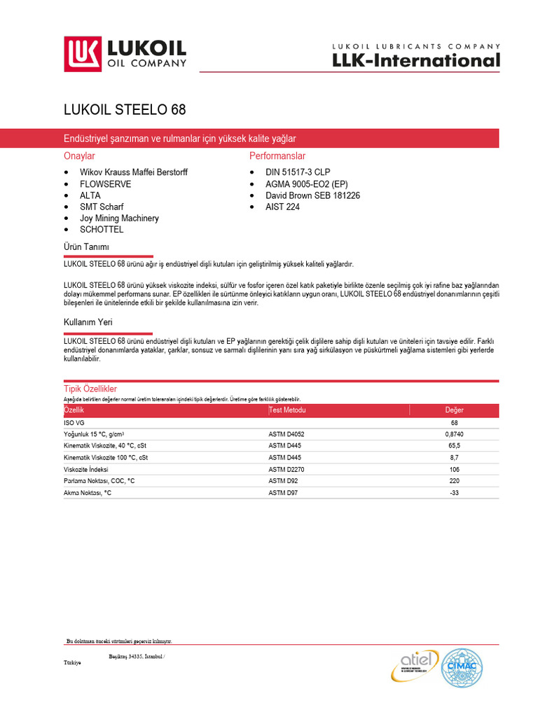 TDS - Lukoil Steelo 68 | PDF