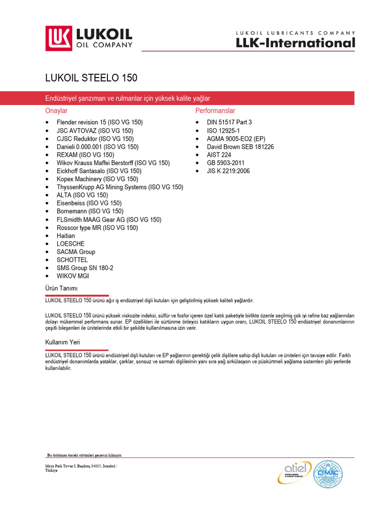 TDS - Lukoil Steelo 150 | PDF