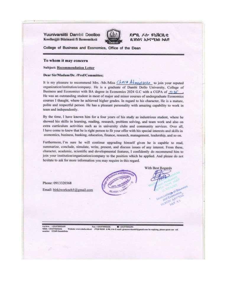 workneh recomendation | PDF