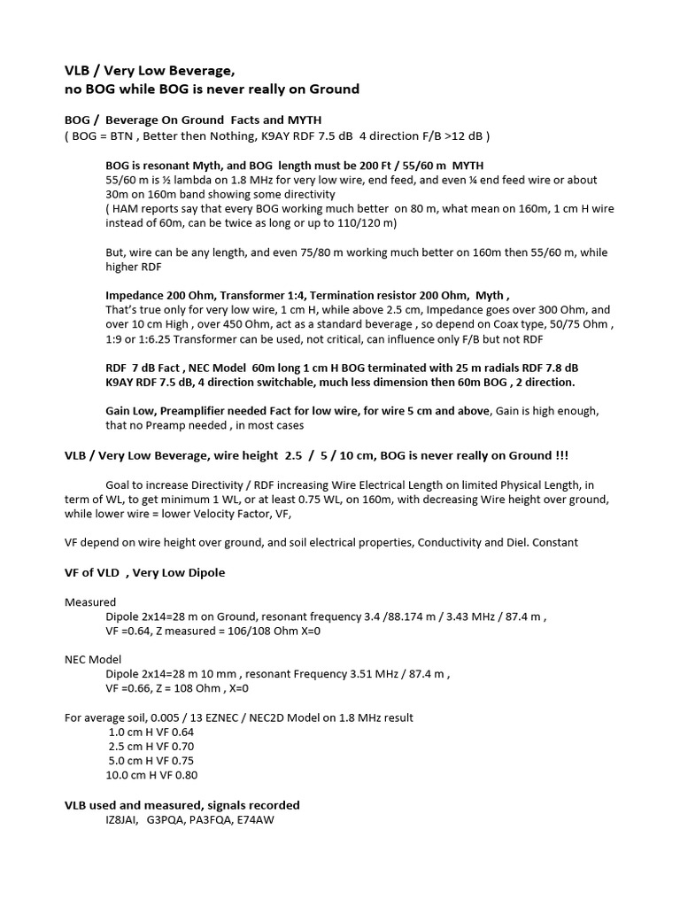 Very Low Beverage VLB V1 | PDF | Electromagnetic Radiation | Electrical Engineering