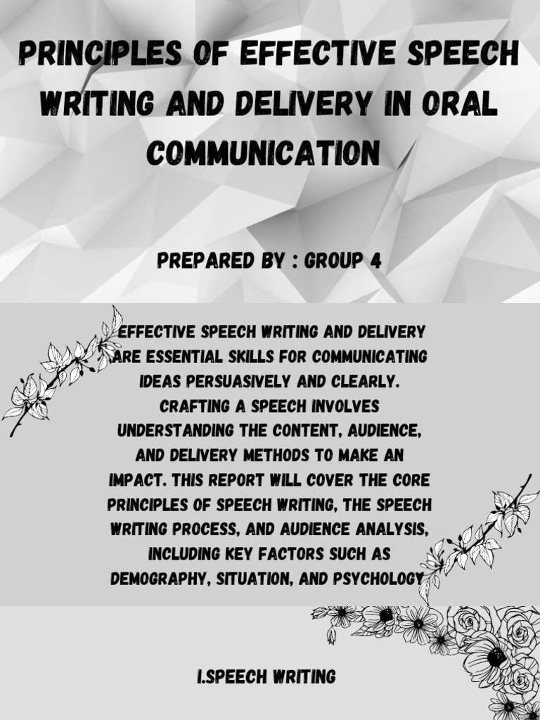 Principles of Effective Speech Writing and Delivery - 20241003 - 214944 ...