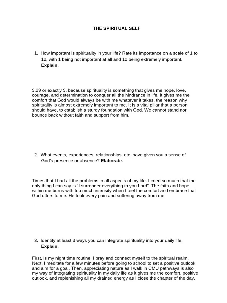 Spiritual Self-Reflection Insights | PDF