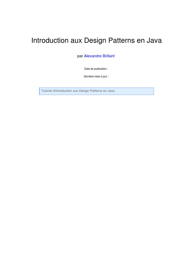 Design Patterns en Java | PDF | Classe (informatique) | Interface (Informatique)